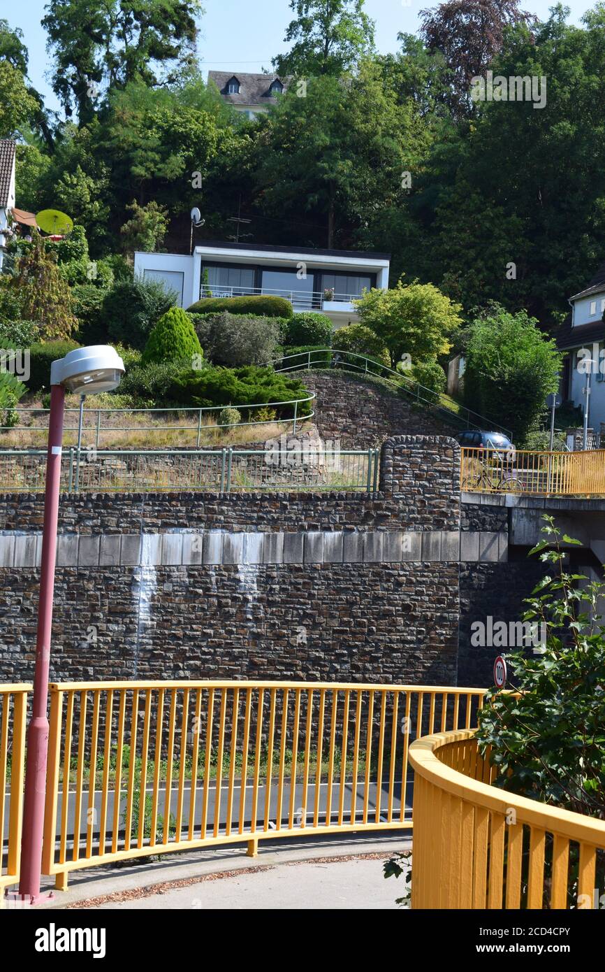 circled bridge to cross a main road Stock Photo - Alamy