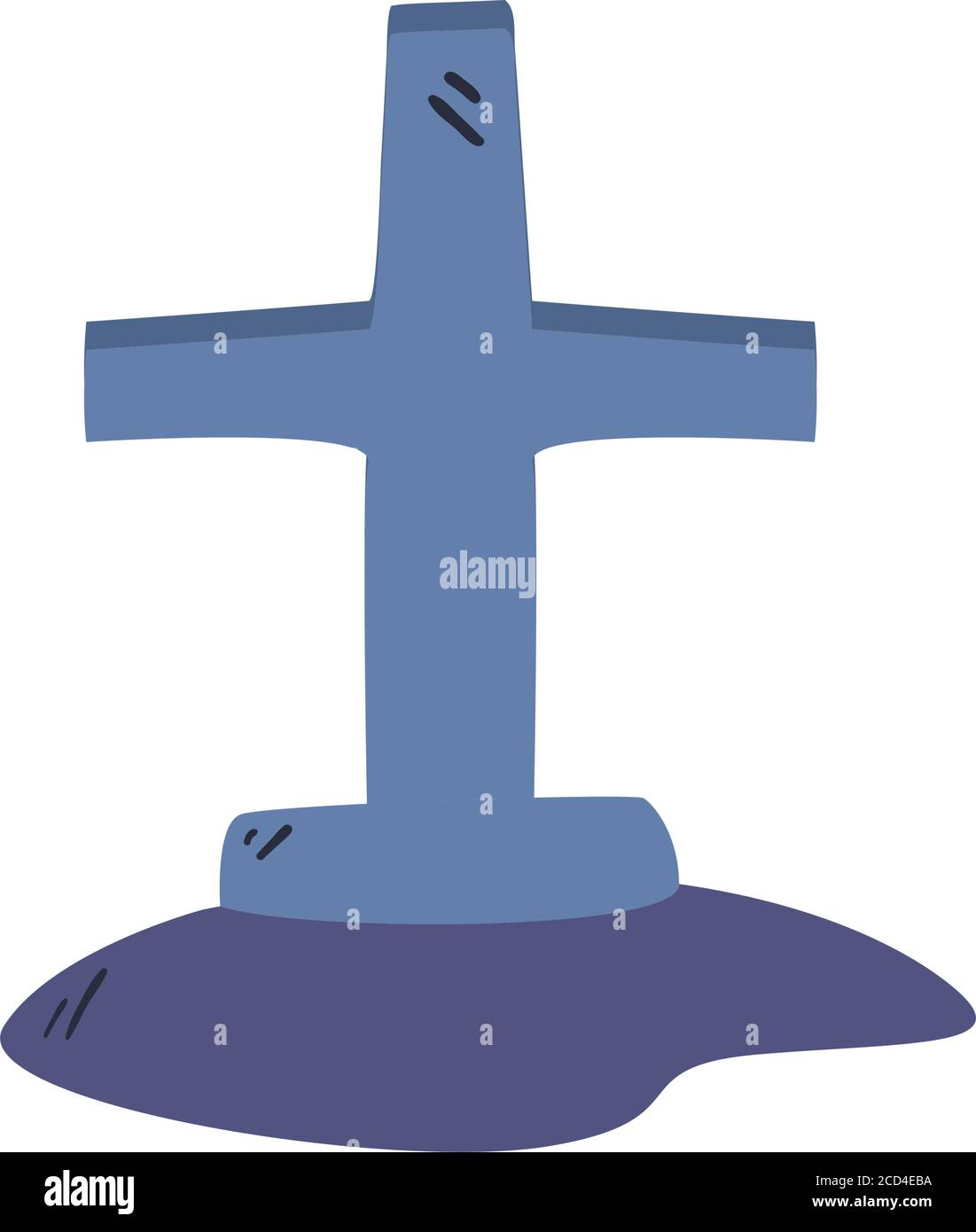 grave with cross free form style icon design, death tomb cementary and ...