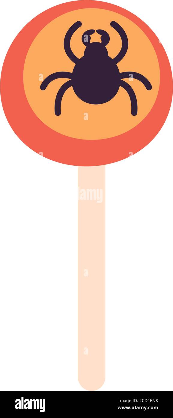 Halloween candy with spider free form style icon design, Holiday and ...