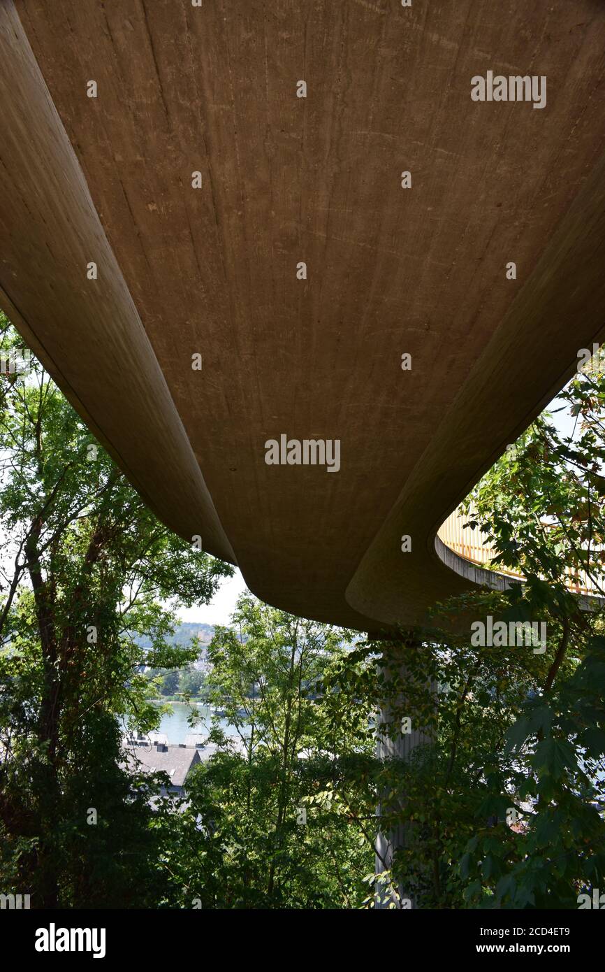 circled bridge to cross a main road Stock Photo - Alamy