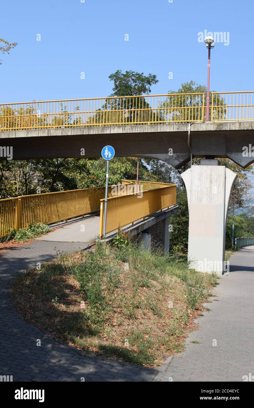 circled bridge to cross a main road Stock Photo - Alamy