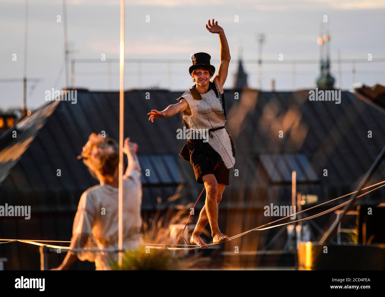 Prague, Czech Republic. 25th Aug, 2020. Acrobats perform during the ...