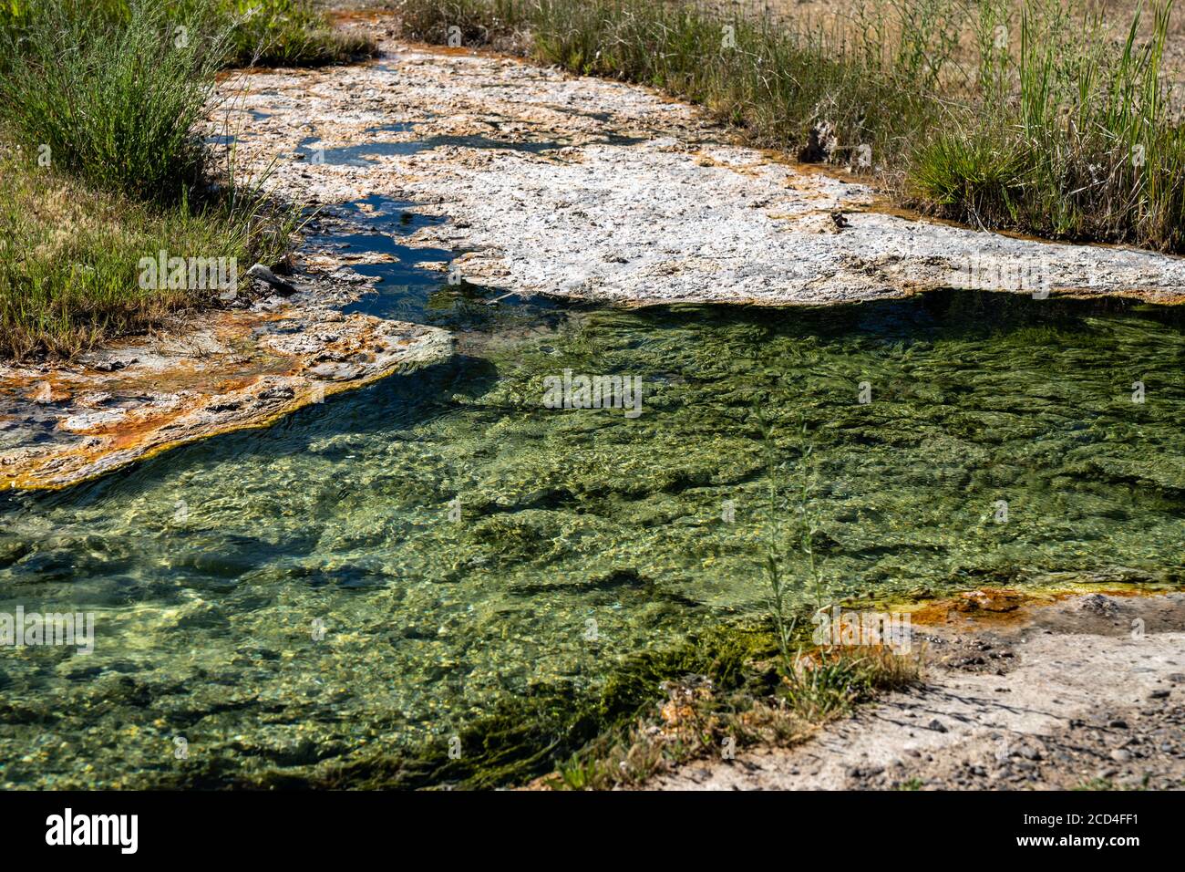 Beautiful hot springs mineral water inside of Hot Springs State Park in ...
