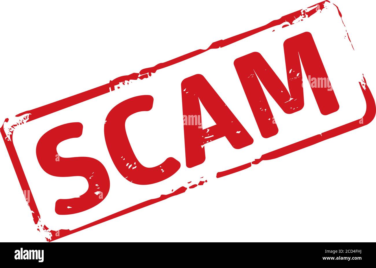 Red rubber stamp and text scam. Vector Illustration and banner Stock ...