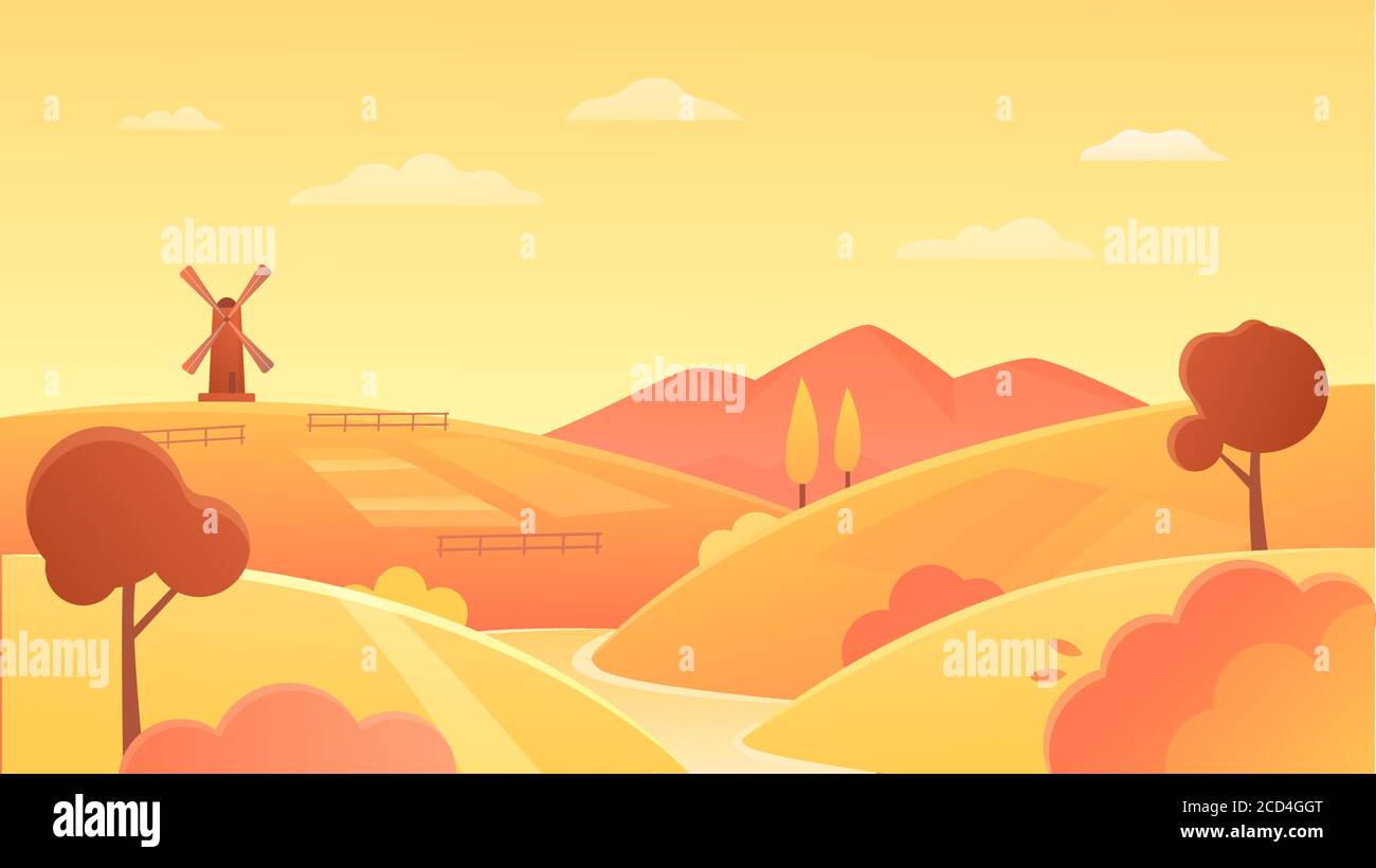 Farmland agriculture hill Stock Vector Images - Alamy