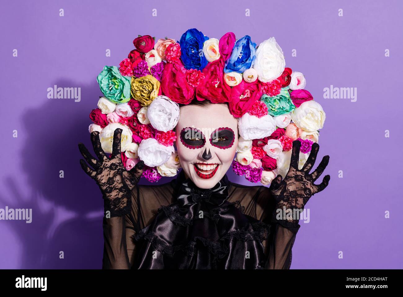 Dia de muertos. Photo of beautiful scary skeleton dead bride death day ...