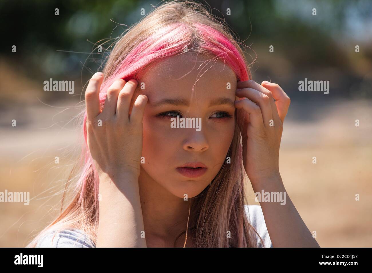 cute child girl portrait . Outdoor portrait of cute little girl in ...
