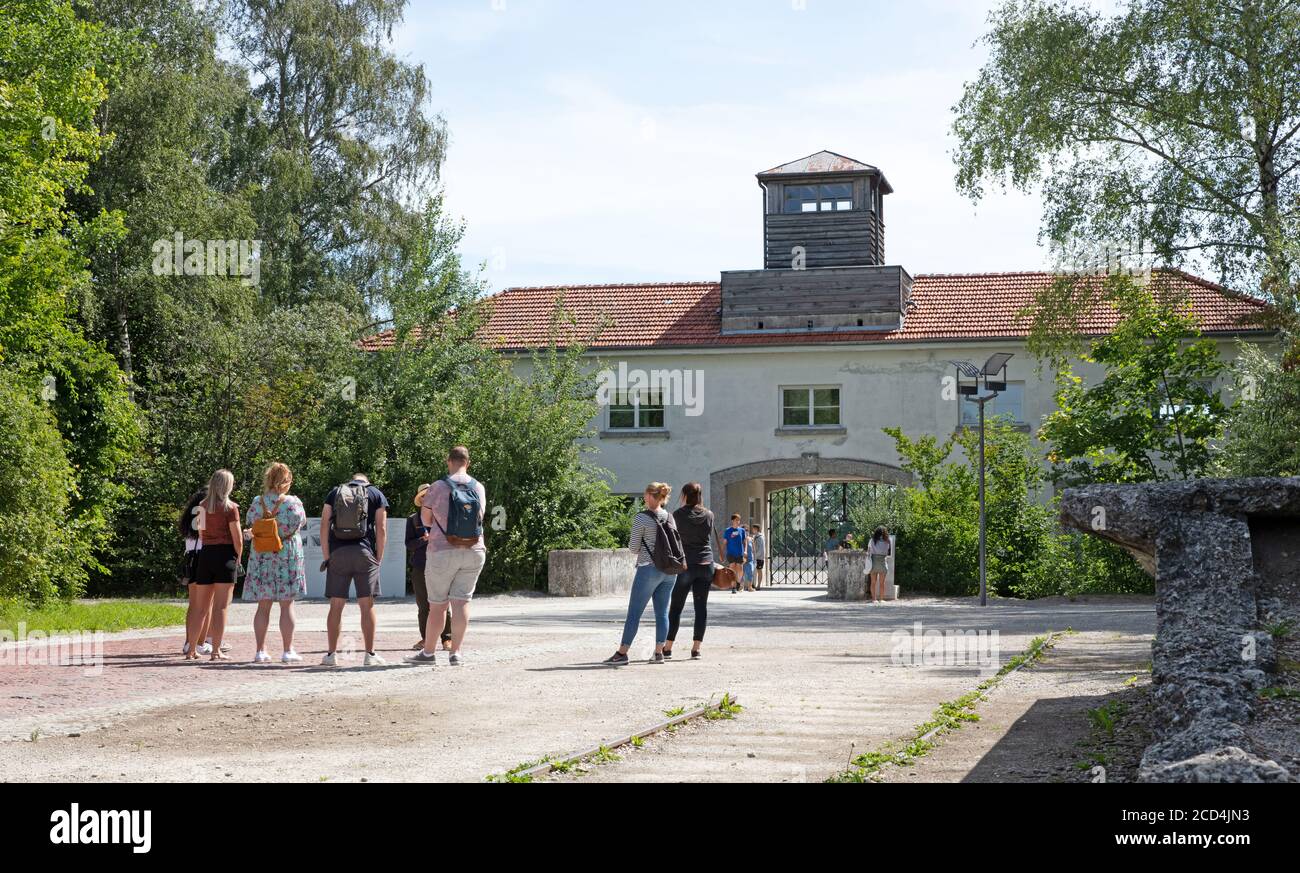 Dachau, Germany - July 13, 2020: Entrance in Dachau concentration camp ...