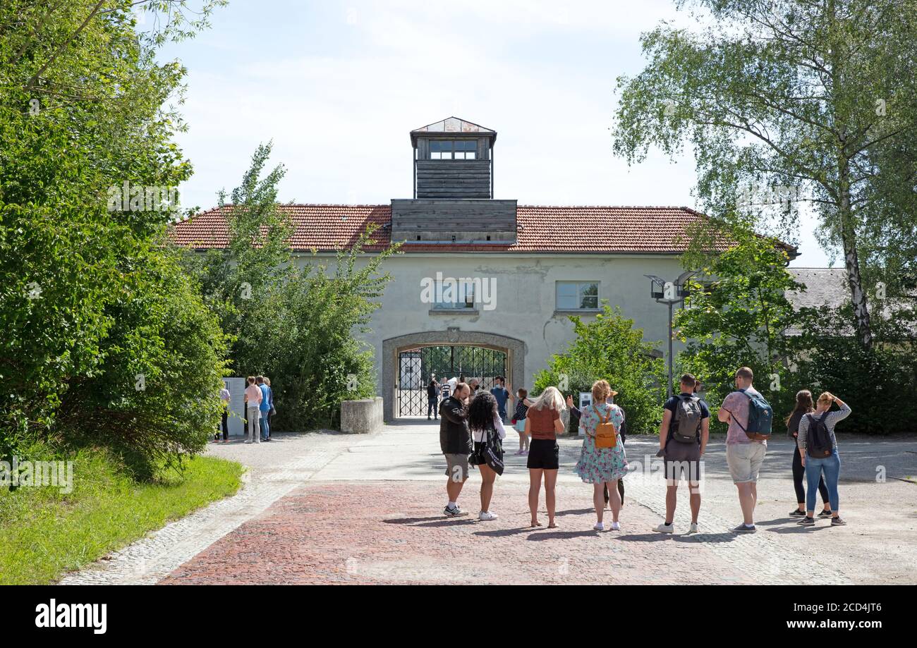 Dachau, Germany - July 13, 2020: Entrance in Dachau concentration camp ...