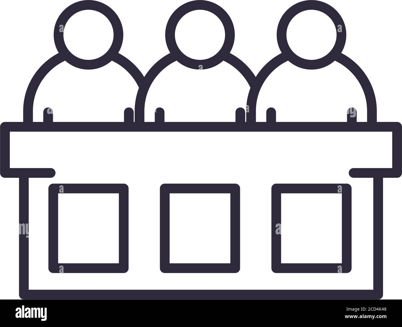 jury men line style icon design, Law justice legal judgment and judical ...