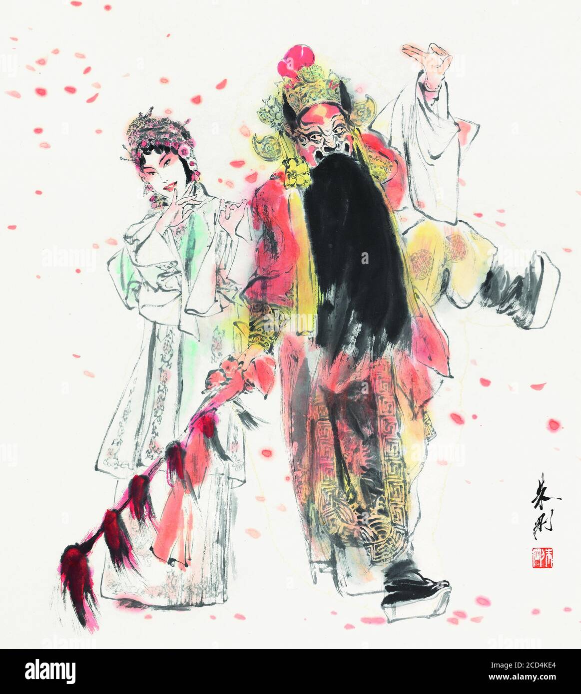 Chinese opera pictures of artist Zhu Gang, a Chinese Asian Modern and ...