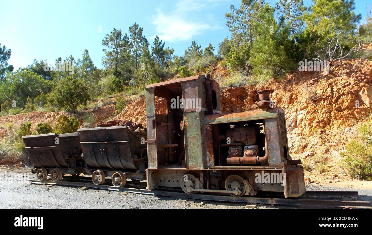 Old disused mine train. Elba Island, Tuscany, Italy Stock Photo - Alamy