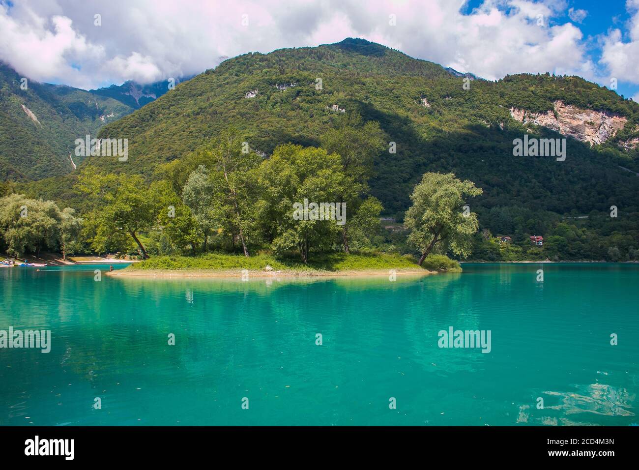 View of Lake Tenno: a turquoise diamond on Garda Lake, Trentino, Italy ...