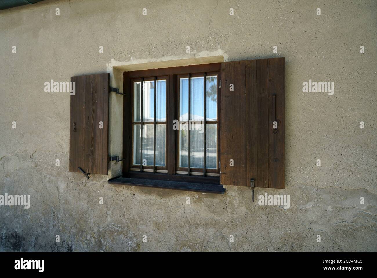 Old vintage window on the facade of the building Stock Photo - Alamy