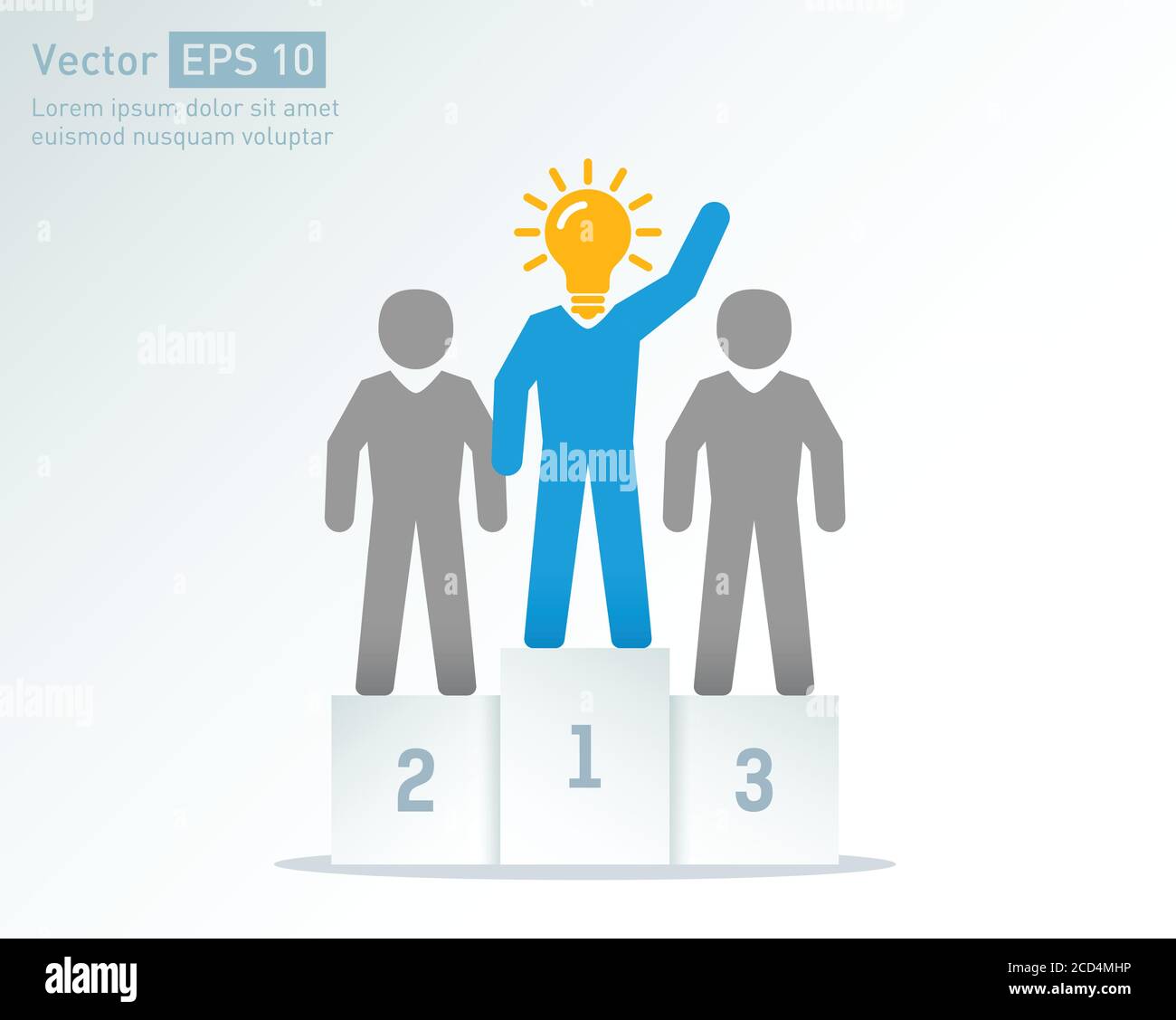 Great idea creative man business award winner. Successful people on ...