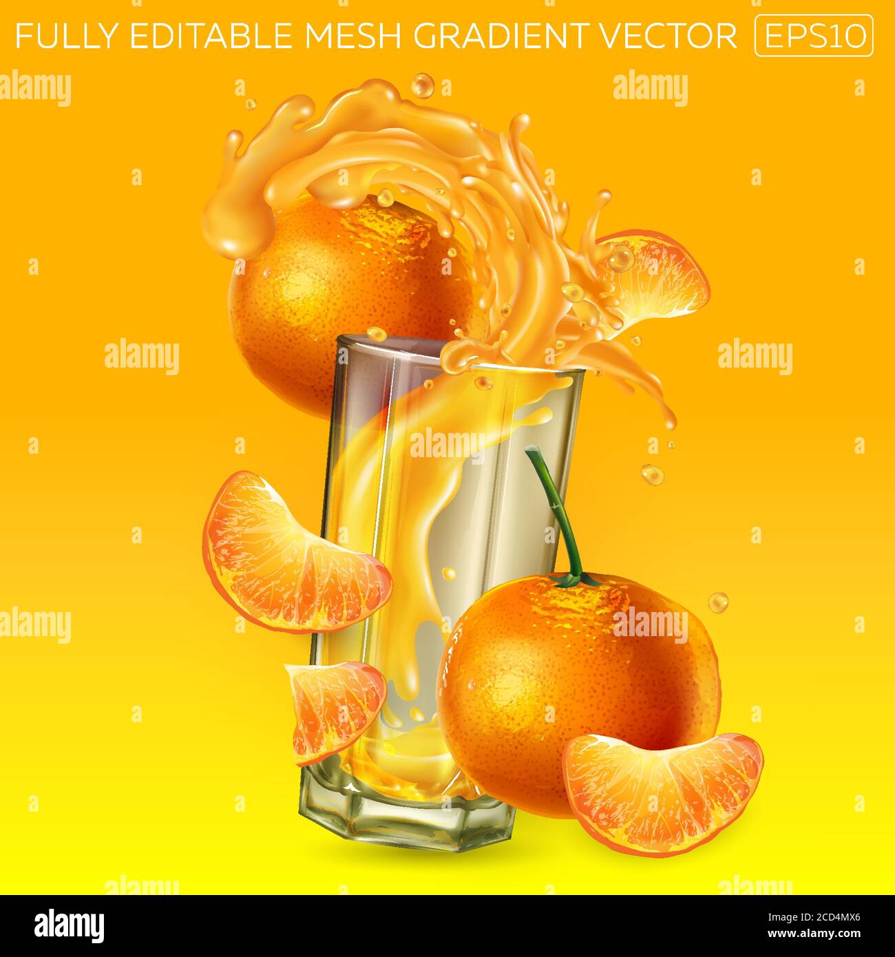 Tangerine juice glass Stock Vector Images - Alamy