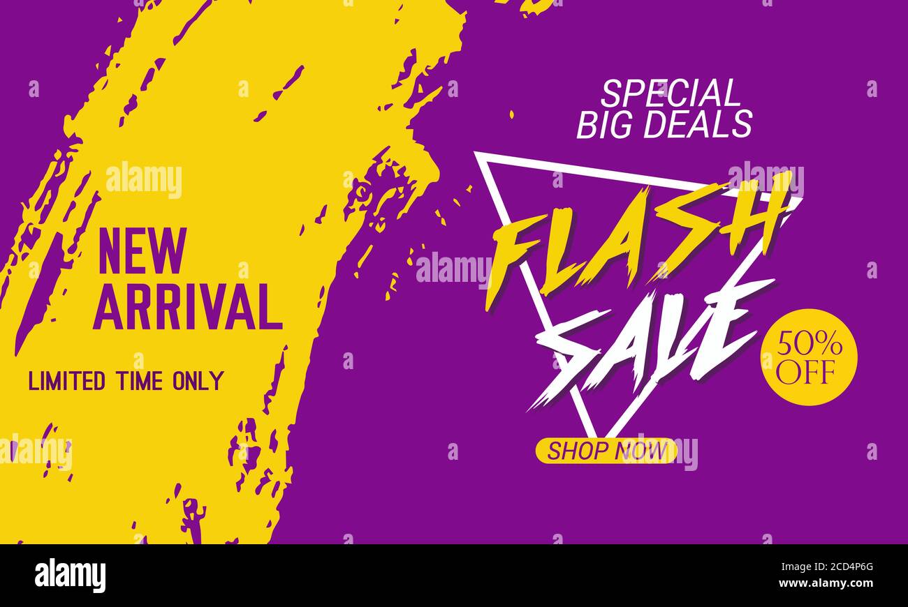 Flash sale discount banner template promotion vector Stock Vector Image ...
