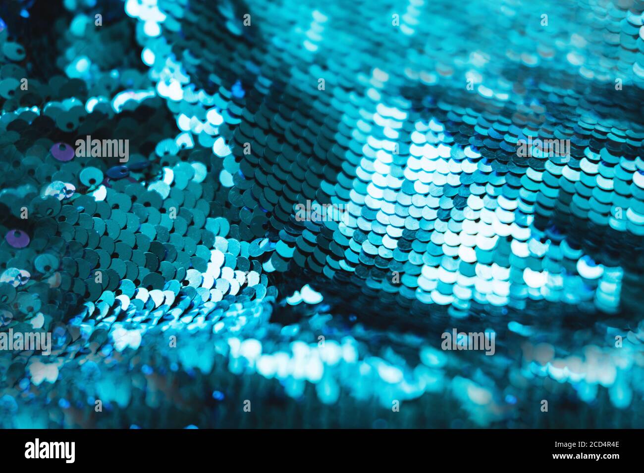 AI aqua blue trendy color of year 2021 sequin fabric texture. Shiny ...