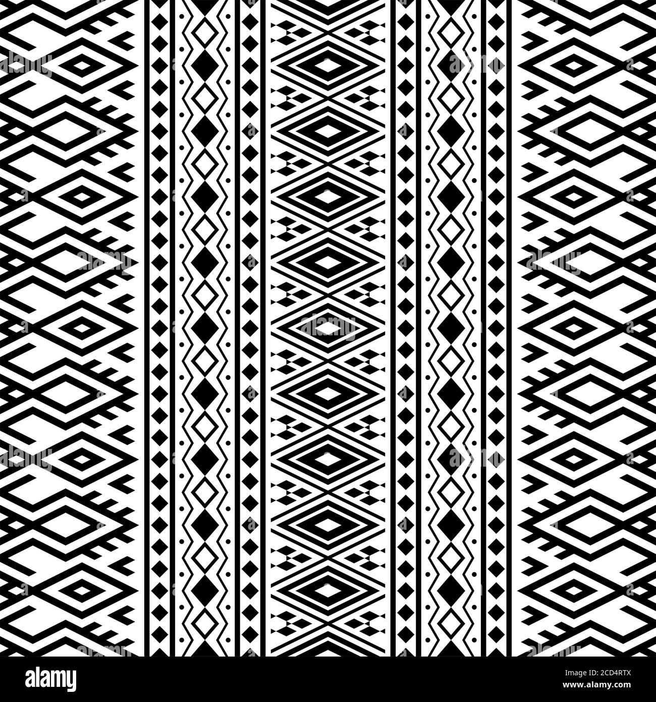 vertical monochrome seamless ethnic pattern texture design vector Stock ...
