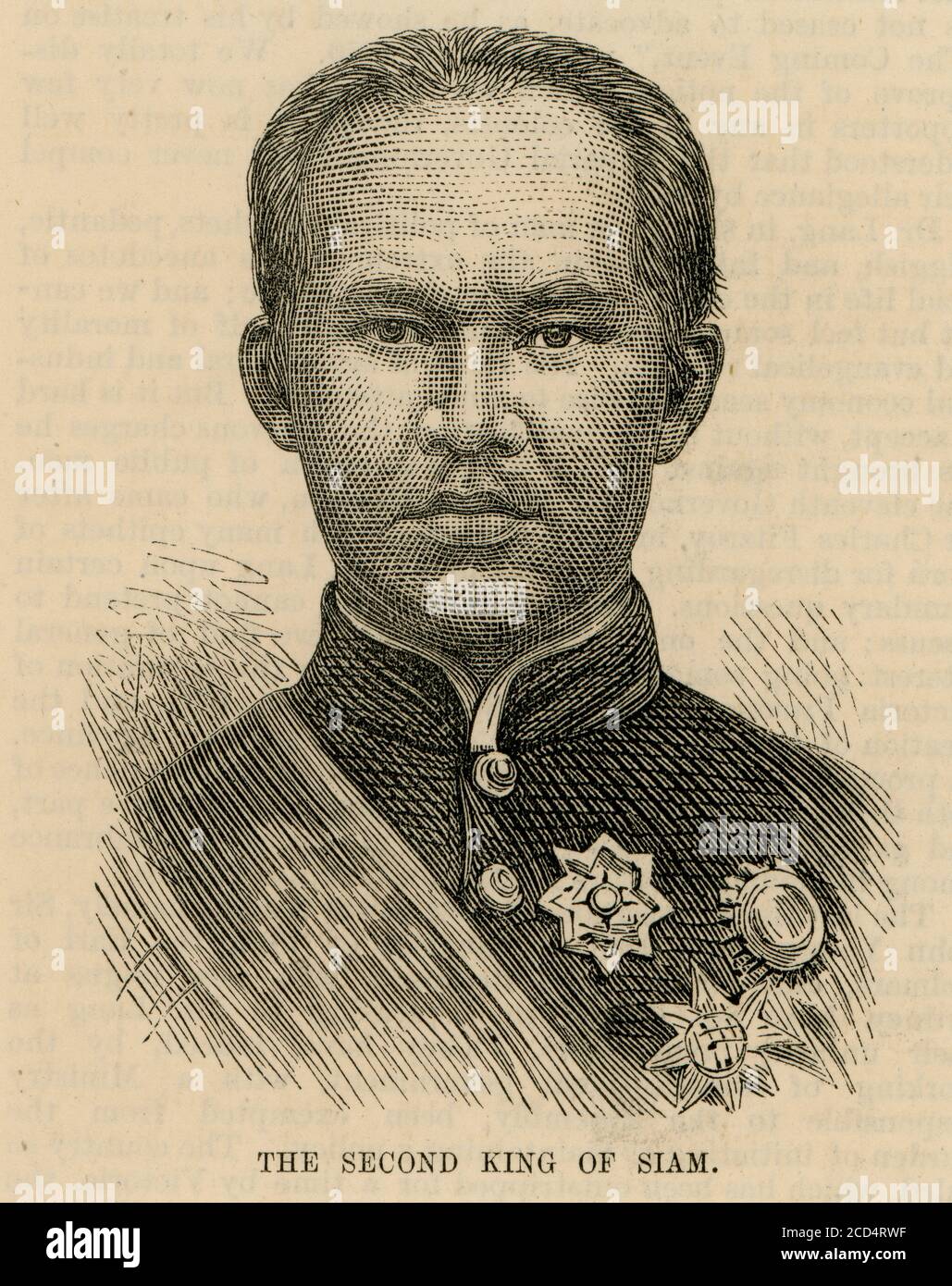 The second king of siam on original old antique 1875 Stock Photo - Alamy