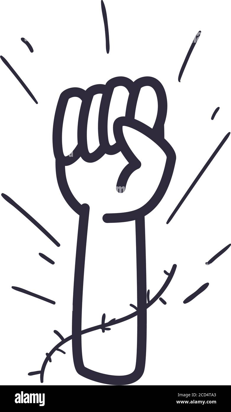 fist hand line style icon design, Law justice legal judgment and ...