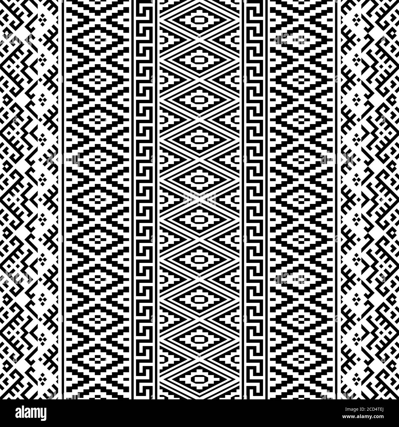 Monochrome vertical seamless ethnic pattern texture background design ...