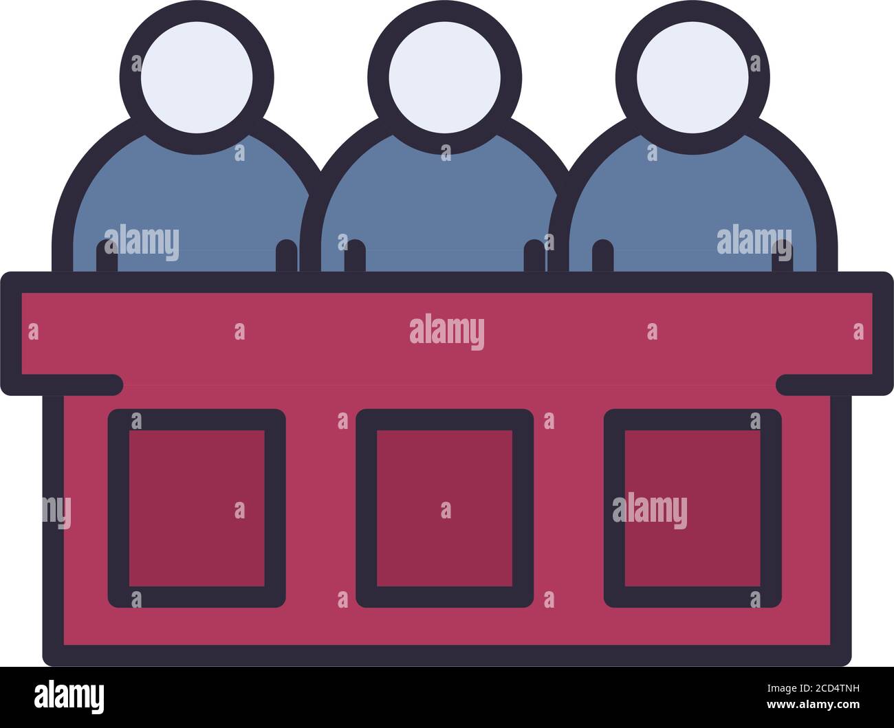 jury men line and fill style icon design, Law justice legal judgment ...