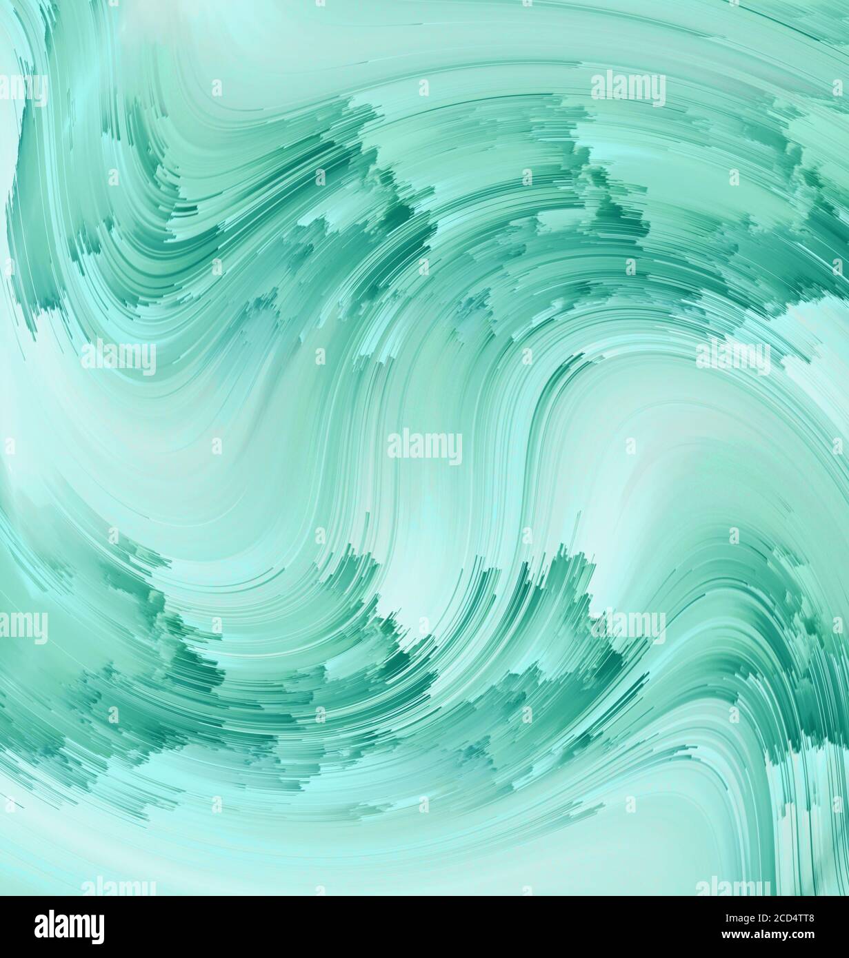 Wavy and haphazard mixing of green shades of color on canvas. Concept ...