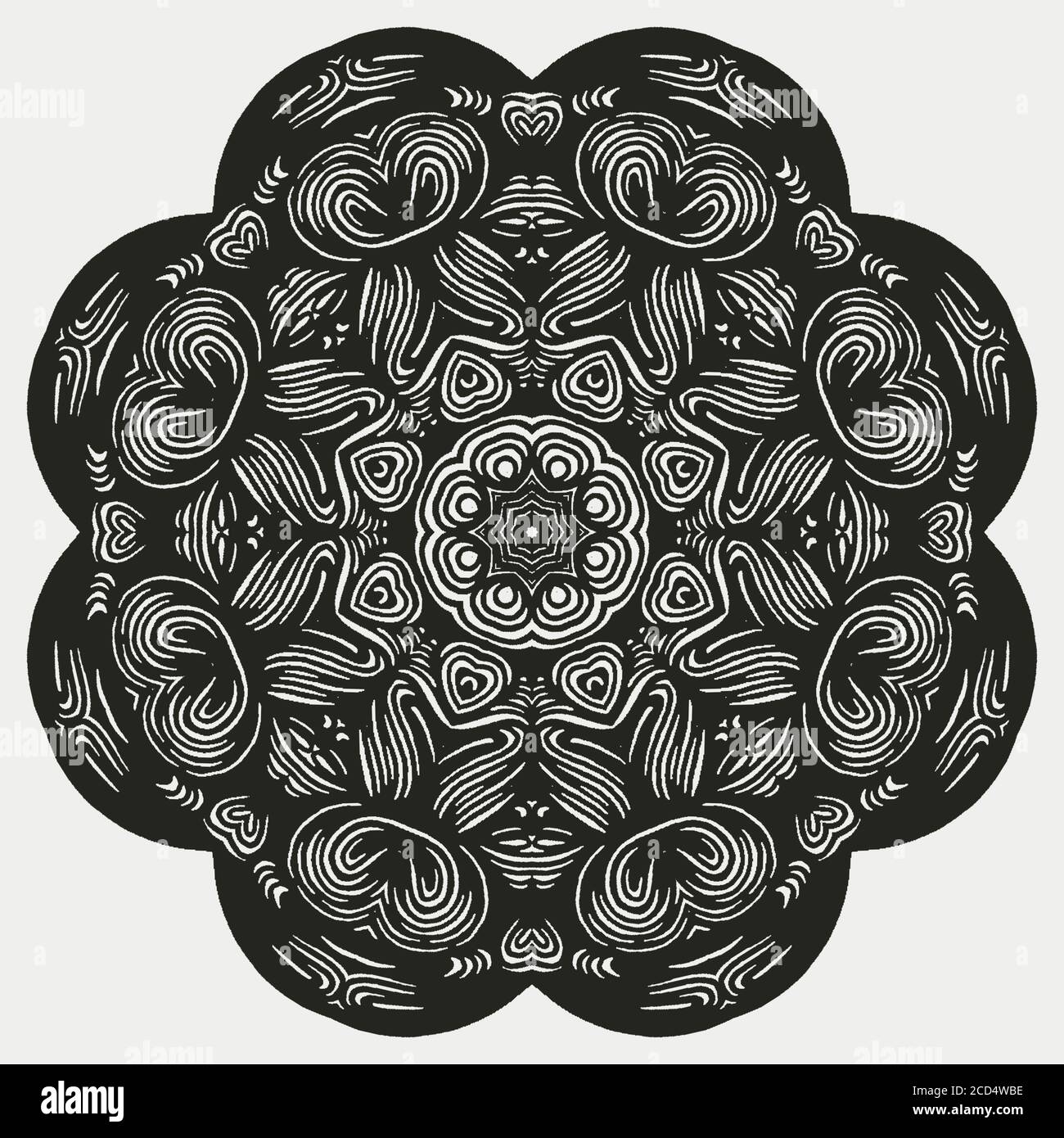 Beautiful and elegant monochromatic symmetrical mandala designs on ...
