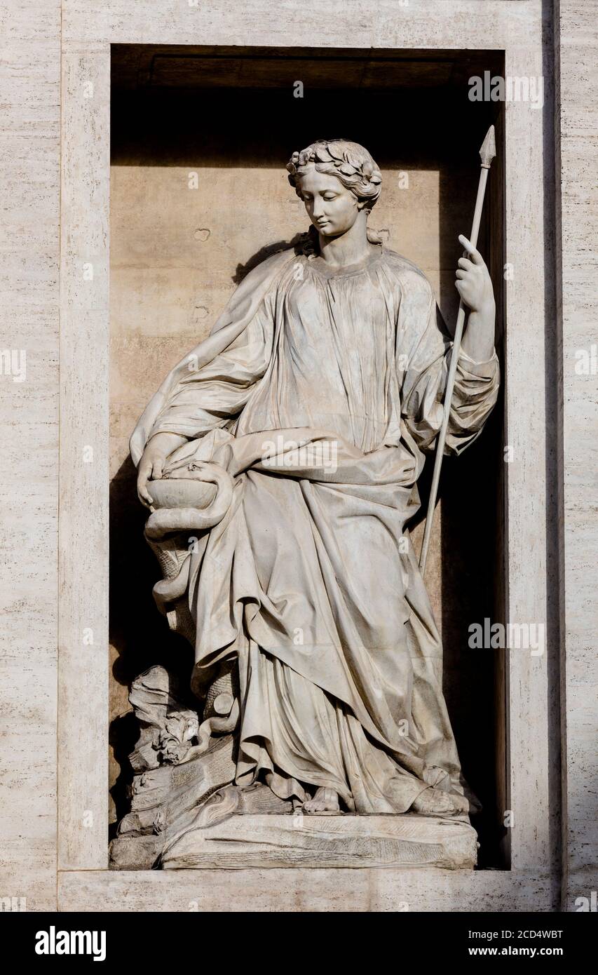 Roma, Italy, 27/11/2019: sculptures of the trevi fountain in Rome, the ...