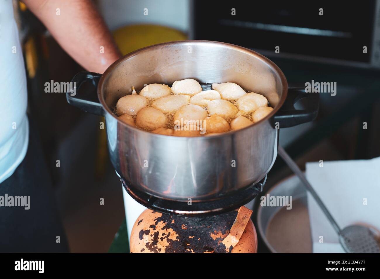 Albanian traditional food dessert petulla Stock Photo - Alamy