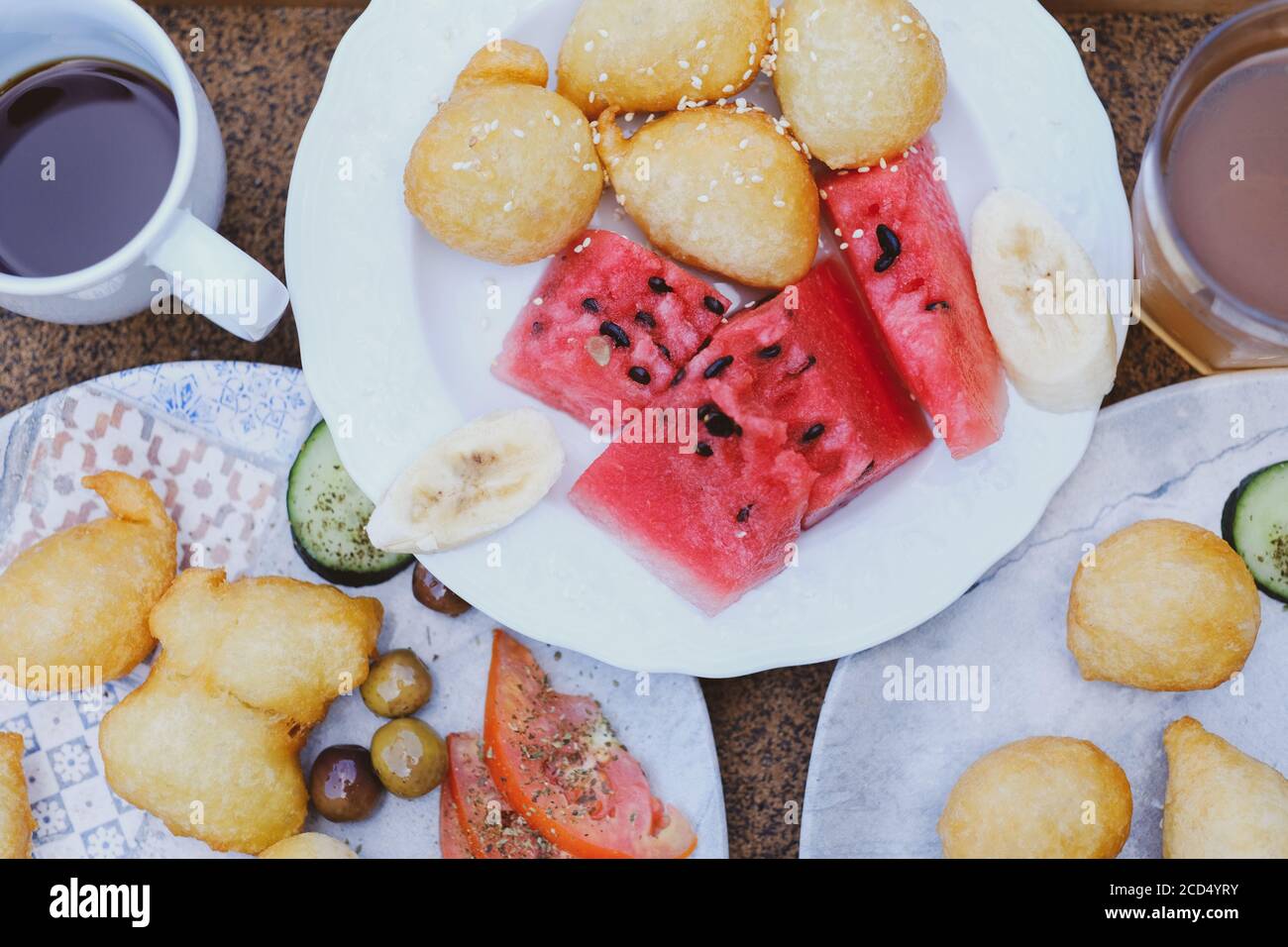 Albanian traditional food dessert petulla Stock Photo - Alamy