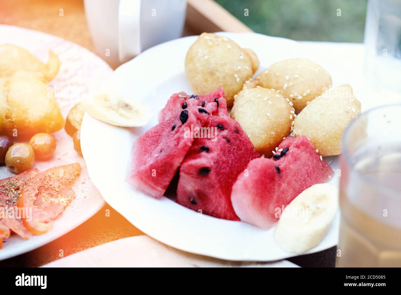 Albanian traditional food dessert petulla Stock Photo - Alamy