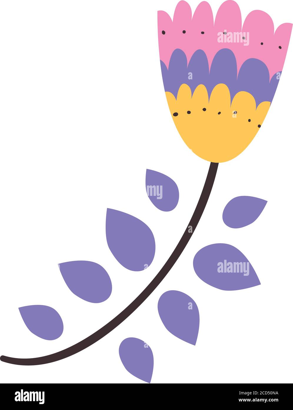 Mexican flower with leaves free form style icon design, Mexico culture ...