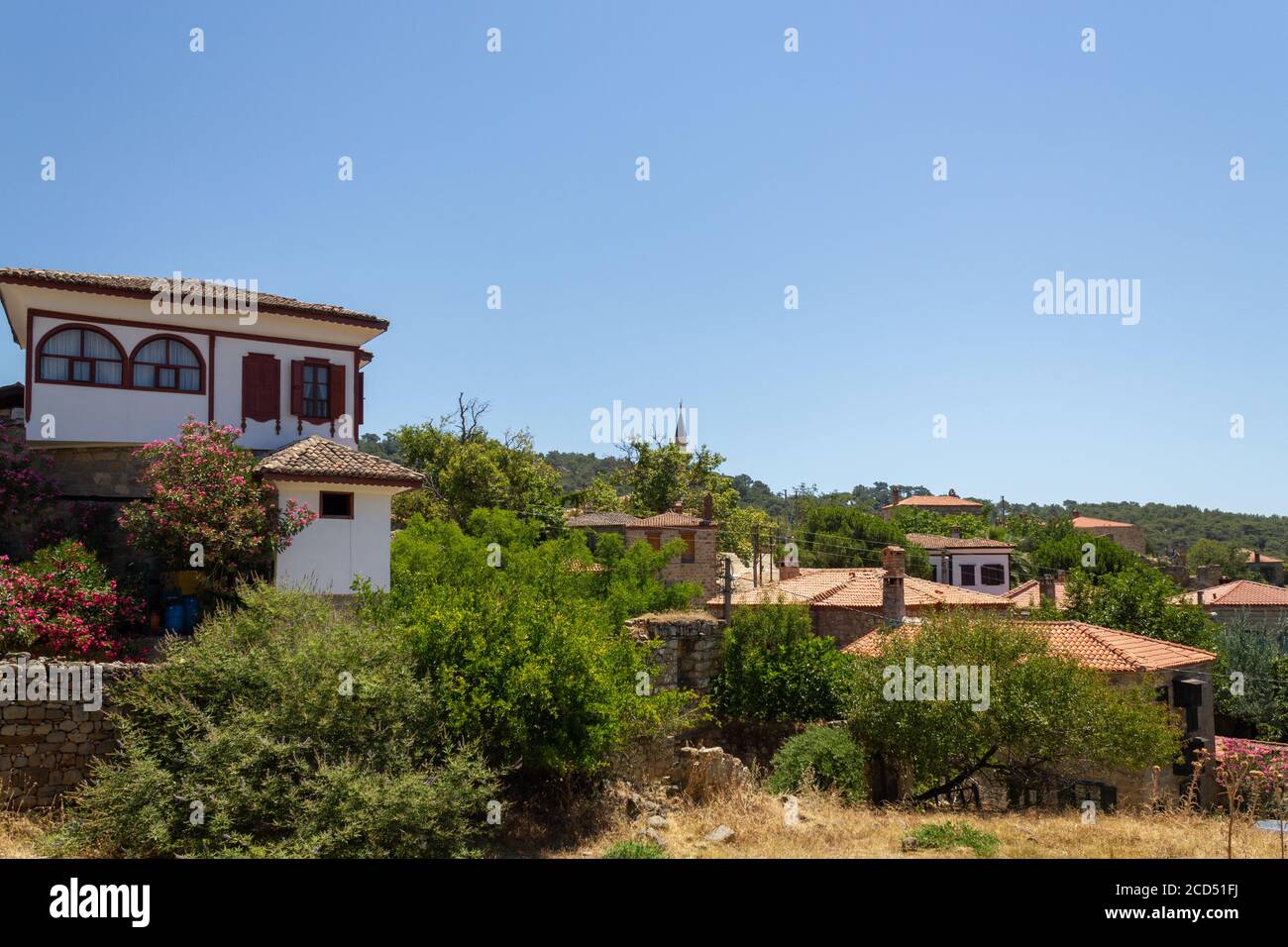 Adatepe, Ayvacik, Canakkale / Turkey - July 18 2020: The old Adatepe ...