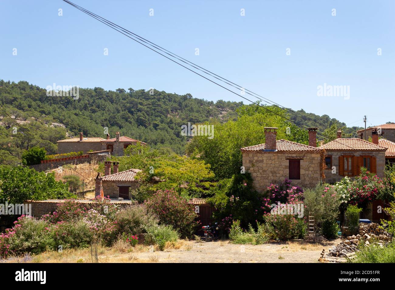 Adatepe, Ayvacik, Canakkale / Turkey - July 18 2020: The old Adatepe ...