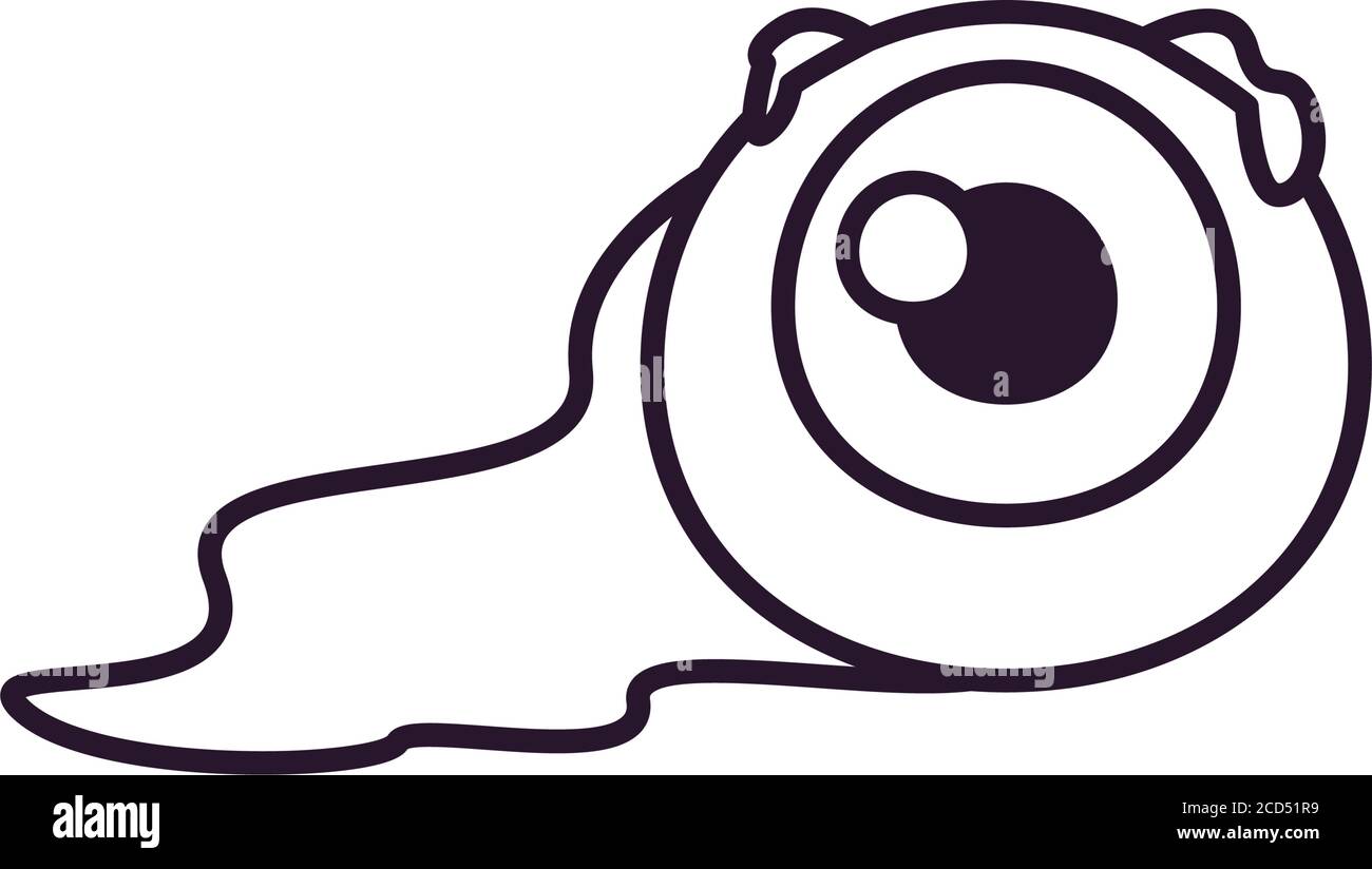 Halloween eye cartoon free form line style icon design, Holiday and ...