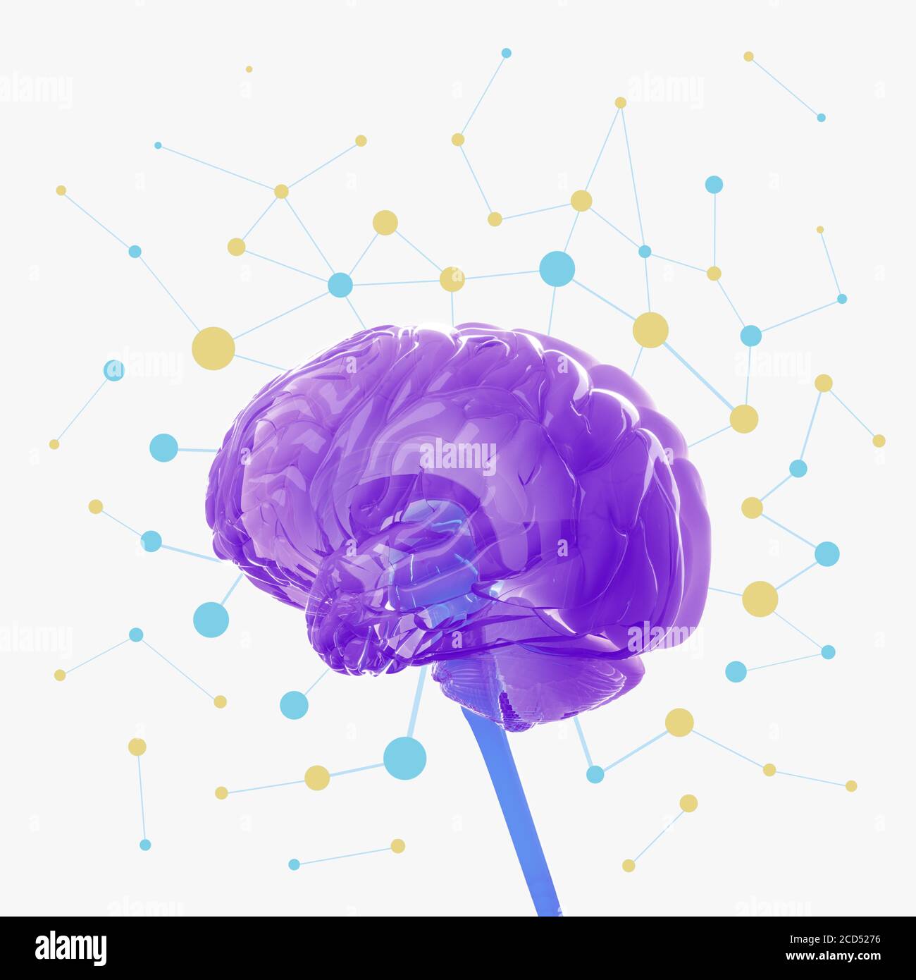 Anatomy illustration of human brain concept art 3D illustration Stock ...