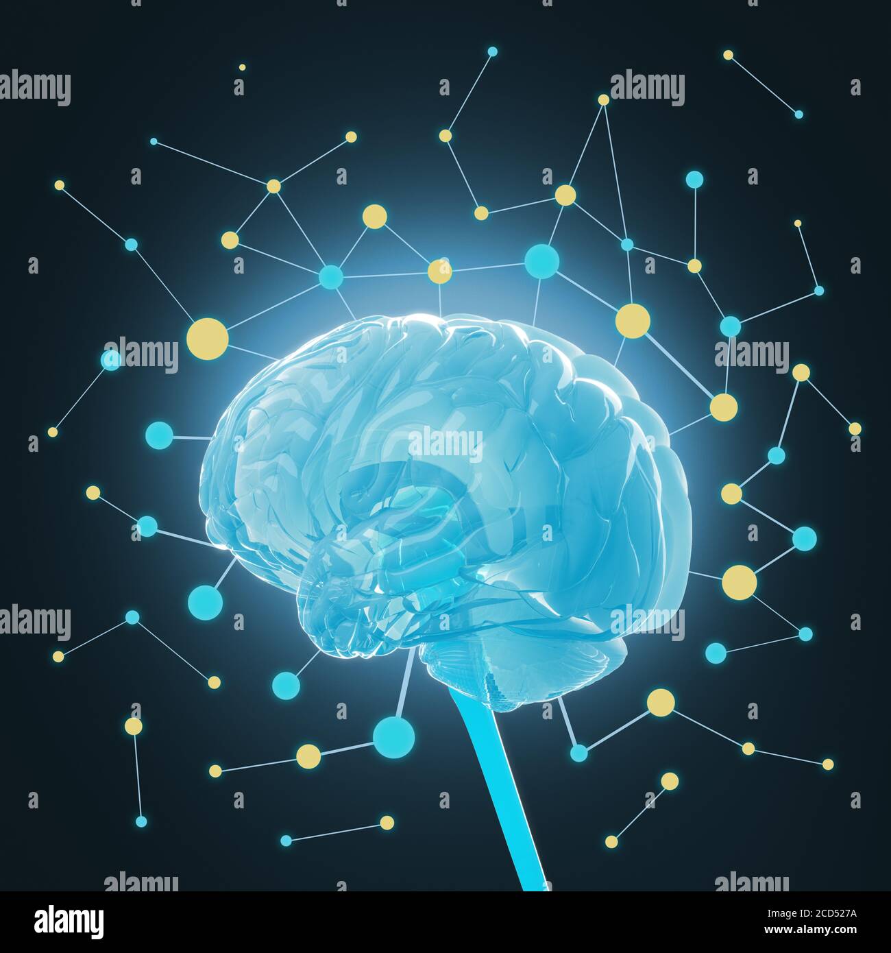 Anatomy illustration of human brain concept art 3D illustration Stock ...