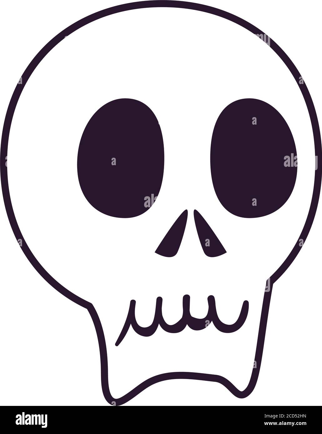 Halloween skull cartoon free form line style icon design, Holiday and ...