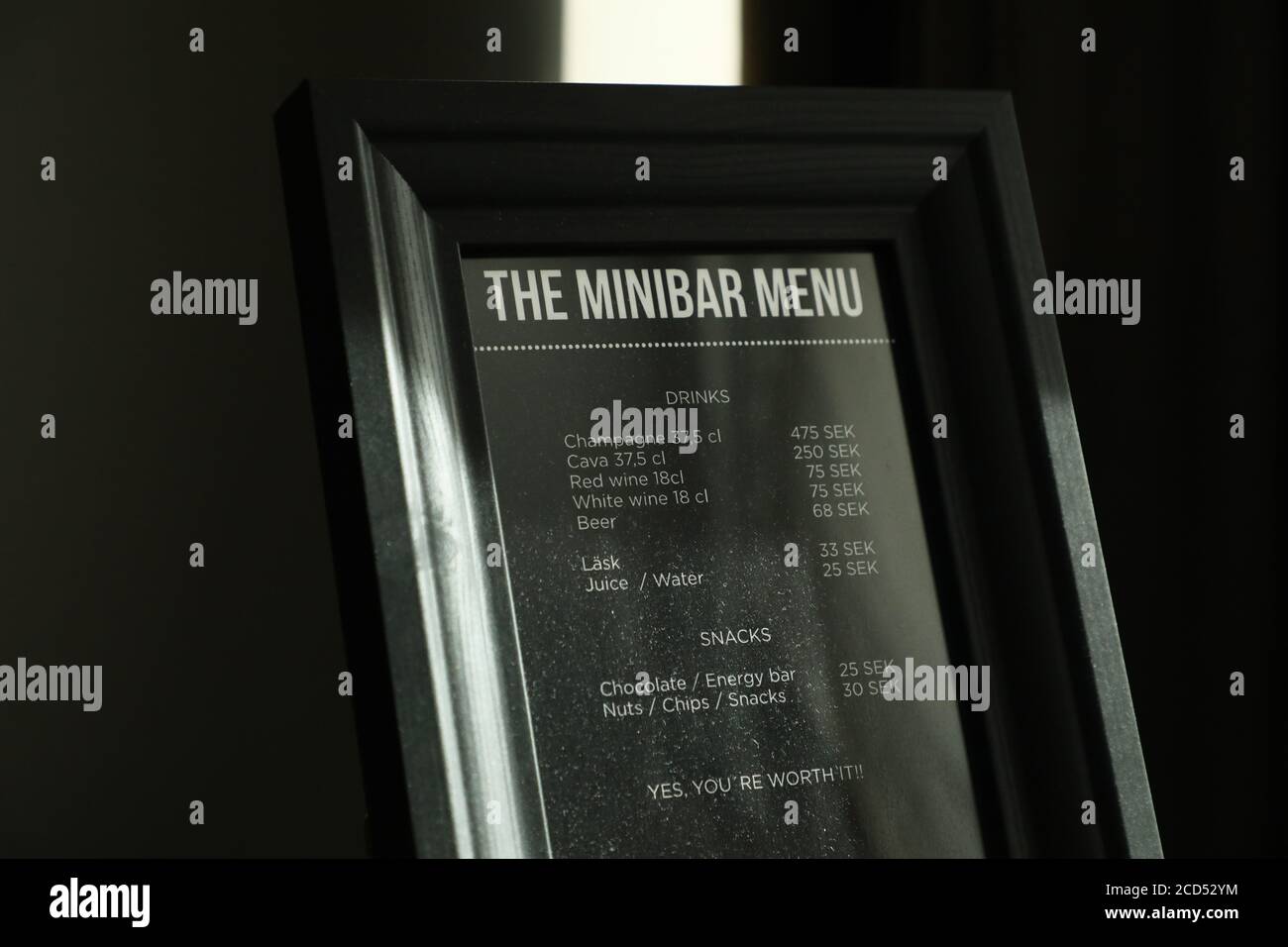 Minibar list hi-res stock photography and images - Alamy