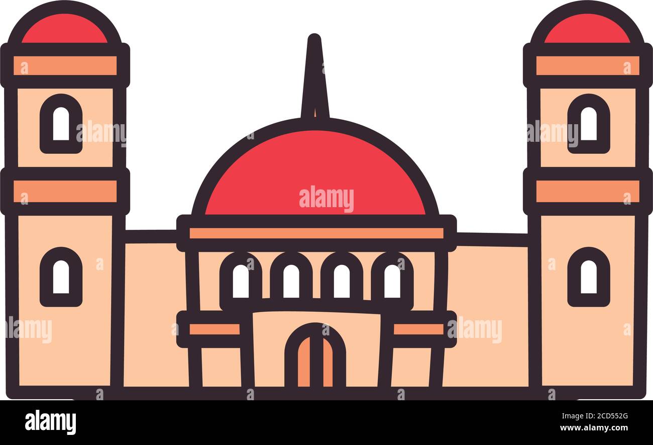 Turkish mosque line and fill style icon design, Turkey culture travel ...