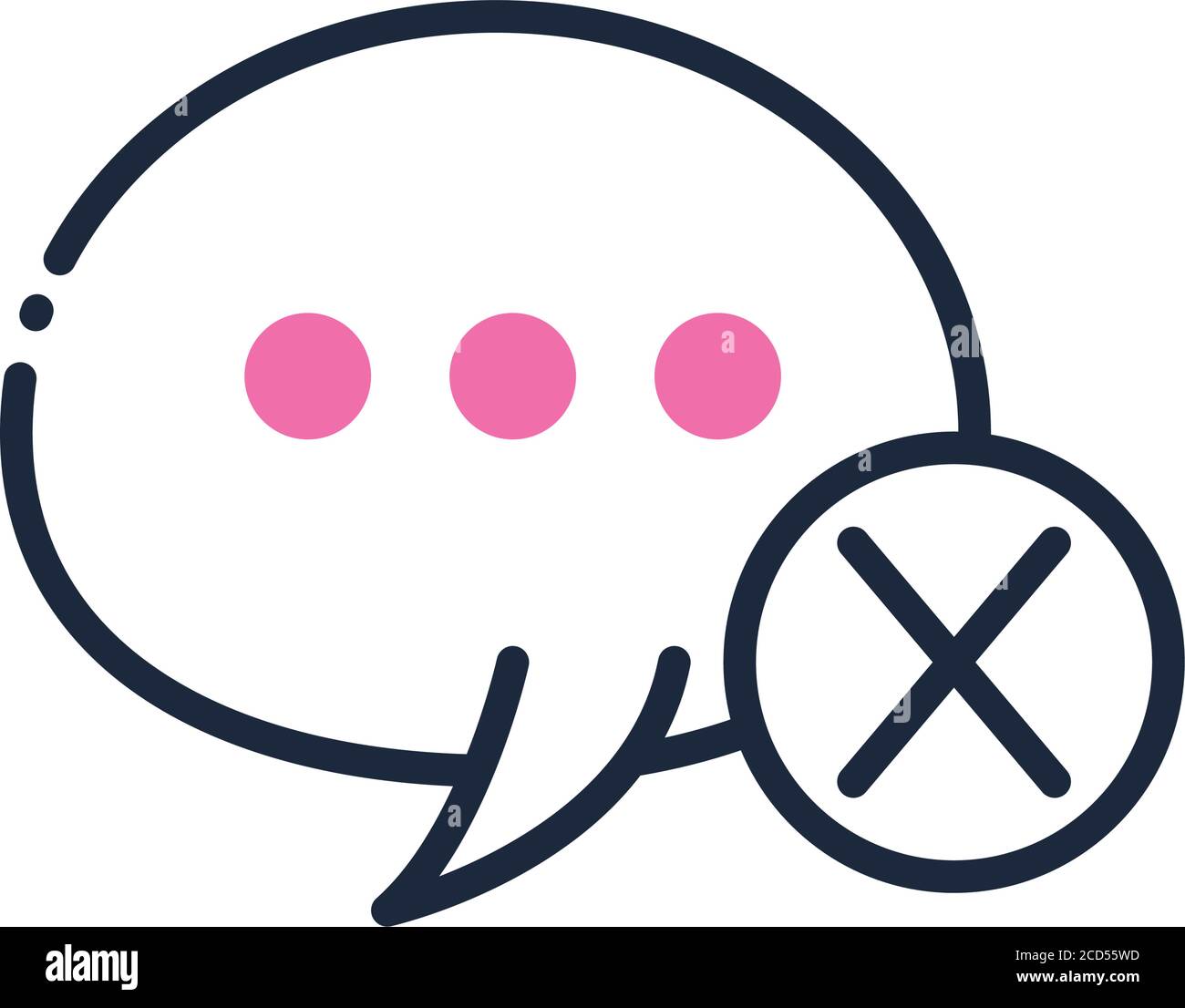 mute bubble with cross circle line and fill style icon of Handicapped ...