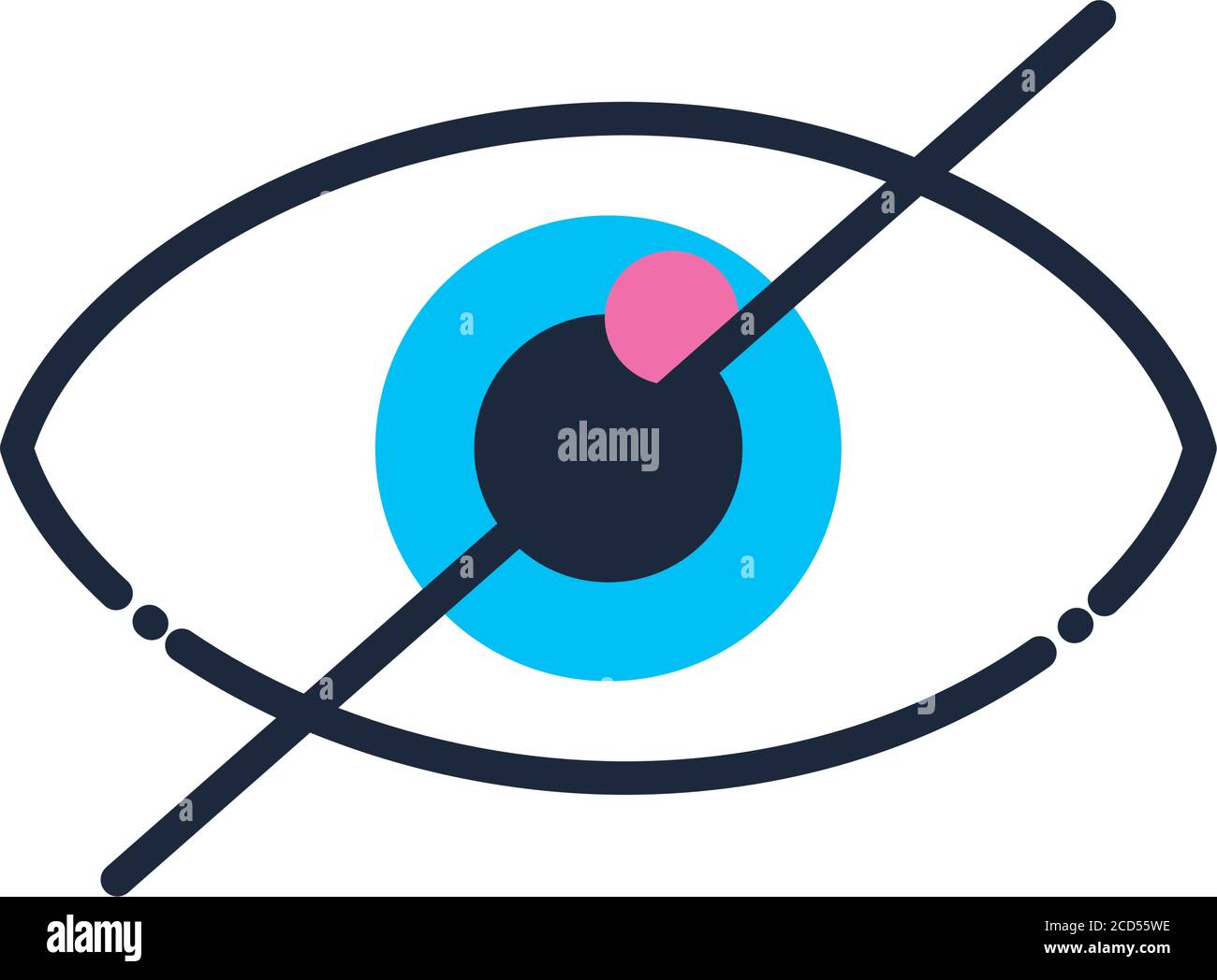 blind eye line and fill style icon of Handicapped disability and ...