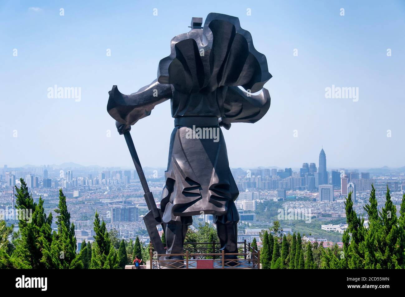 The back of the bronze yu the great founder of the xia dynasty statue ...
