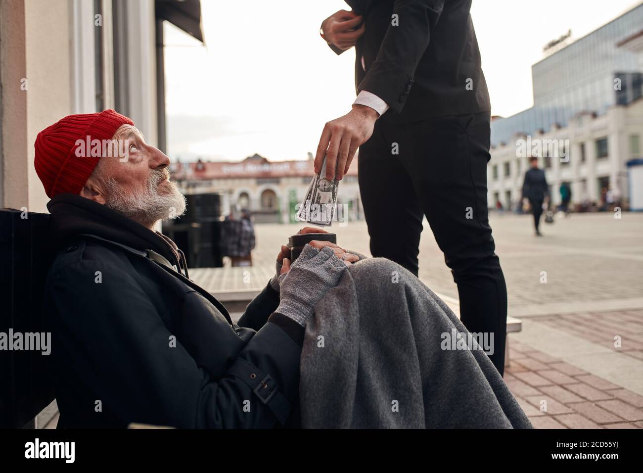 Homeless young male suit hi-res stock photography and images - Alamy