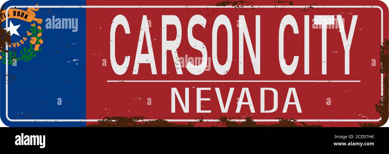 Carson City red road sign isolated on white background Stock Vector ...