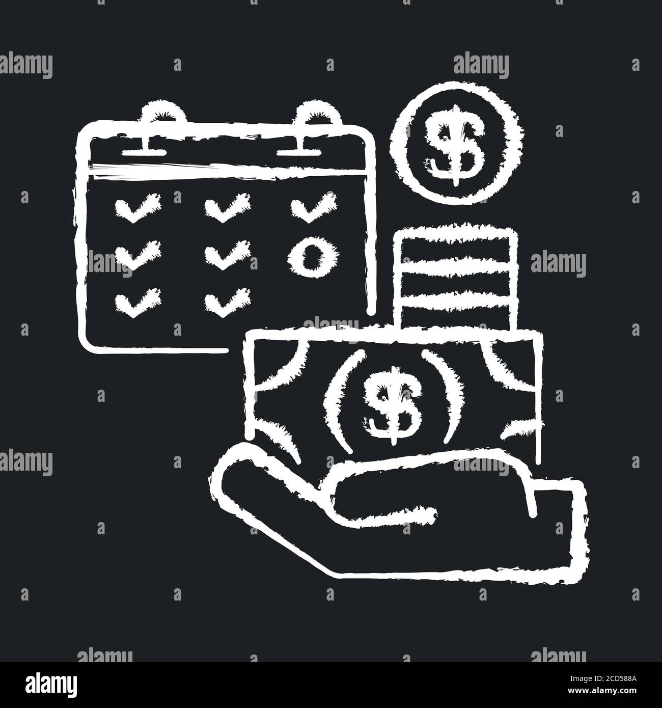 Salary chalk white icon on black background Stock Vector Image & Art ...