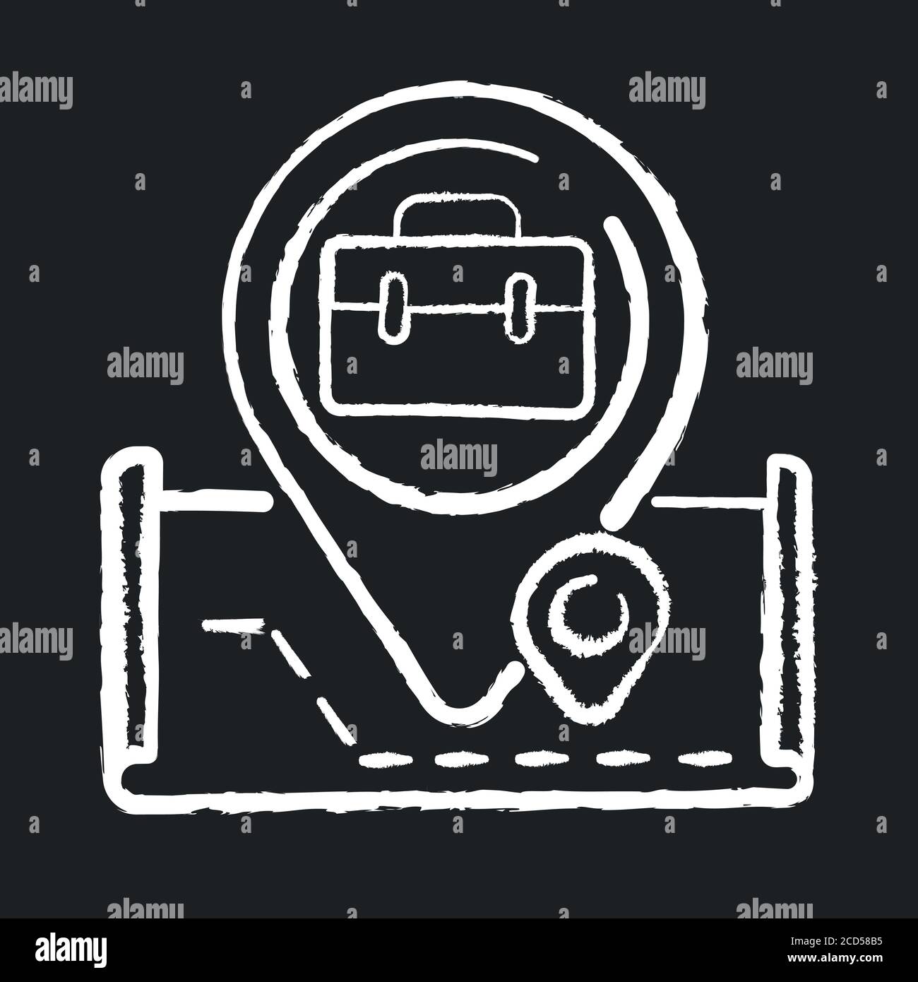 Company location chalk white icon on black background Stock Vector ...