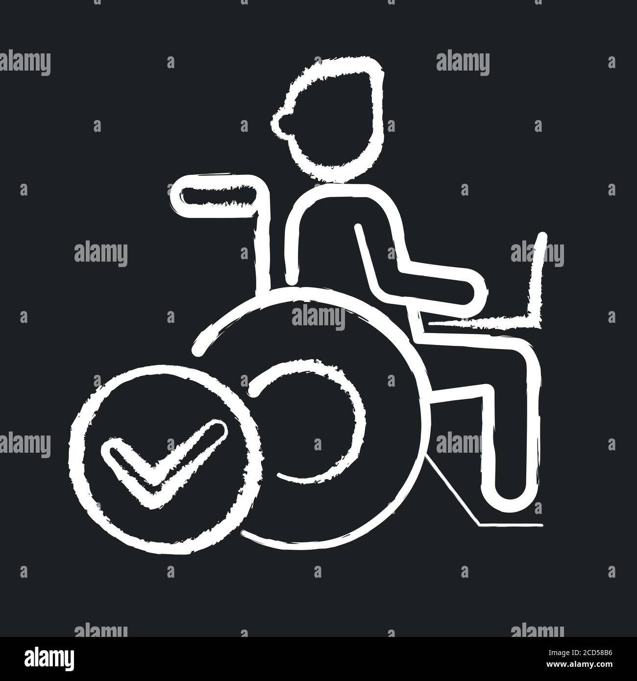Inclusive job chalk white icon on black backgrounds Stock Vector Image ...